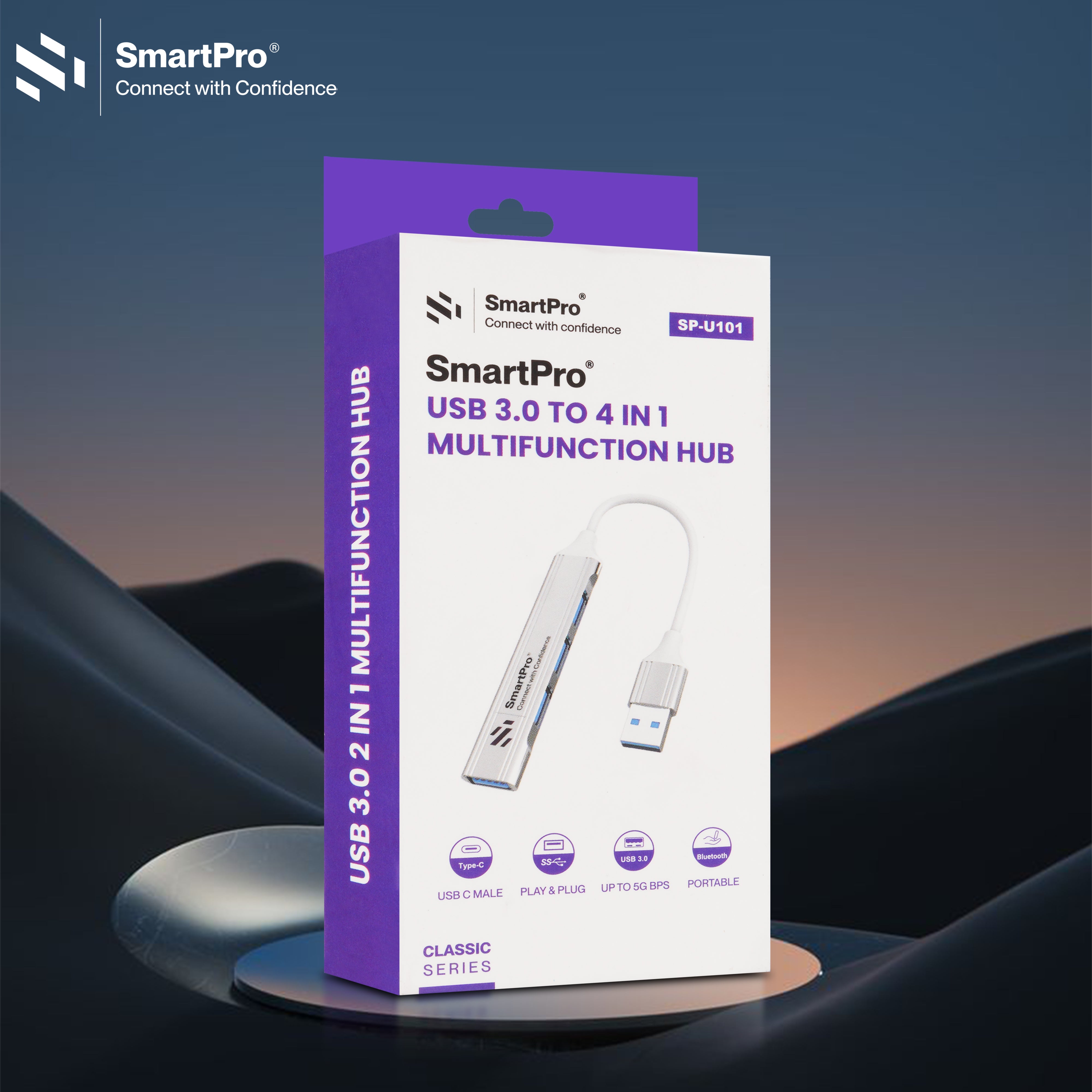 SmartPro USB To 4-Port USB 3.0 Hub